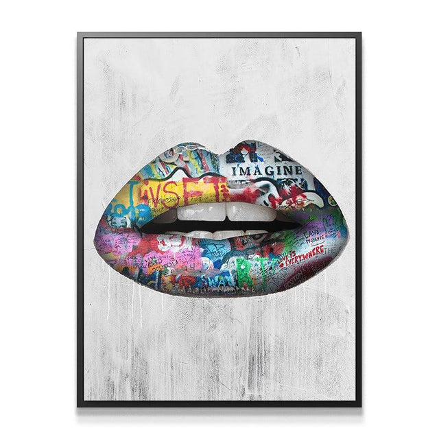 Shop Graffiti Lips Art | Exclusive IKONICK Canvas Art