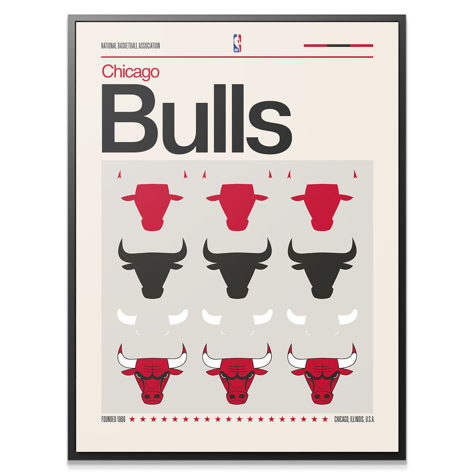 Deconstructed Logo - Bulls - Officially Licensed NBA Canvas Art