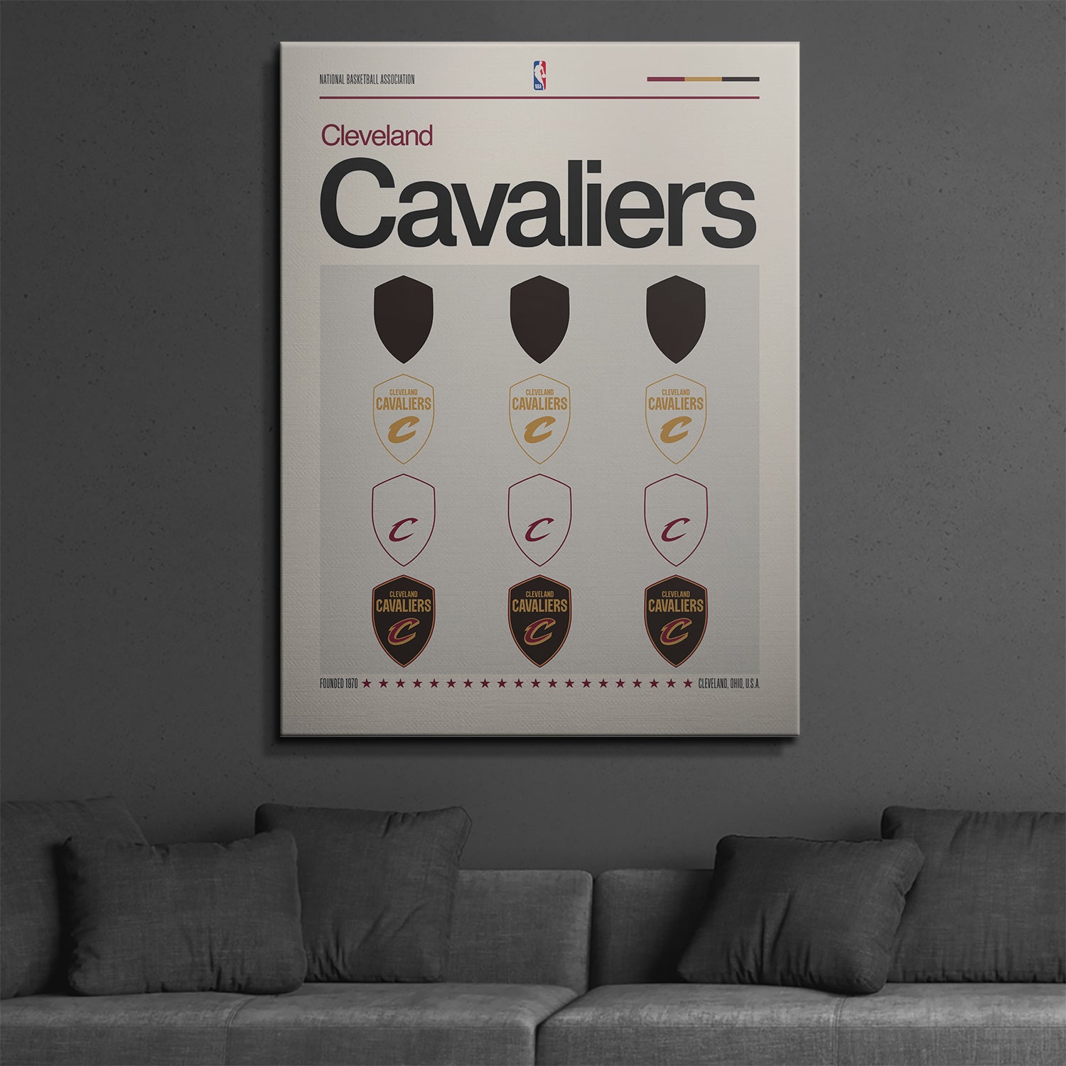 Deconstructed Logo - Cavaliers - Officially Licensed NBA Canvas Art