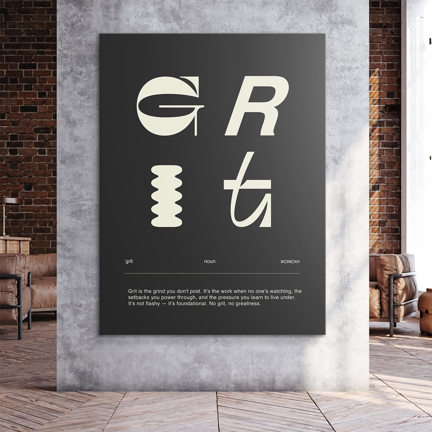 Grit Definition - Dark - Official IKONICK Canvas Art